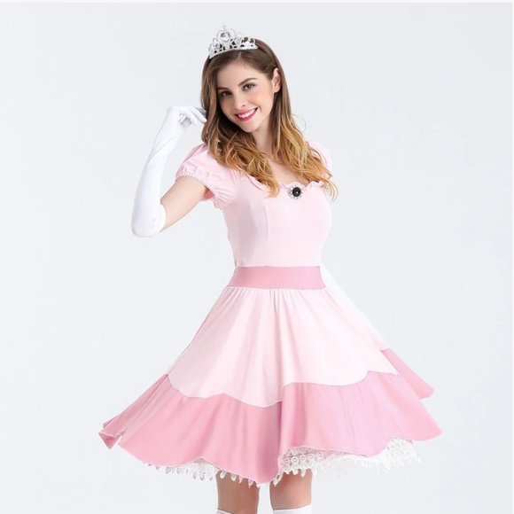 Dresses | Princess Peach Toadstool Costume Dress Super Mario | Poshmark